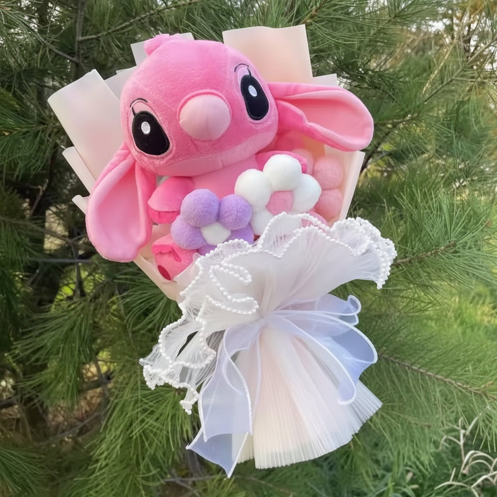 Plush Stitch Flower Bouquet | Cute Plush Gift Bouquet • Valentines Gif ...