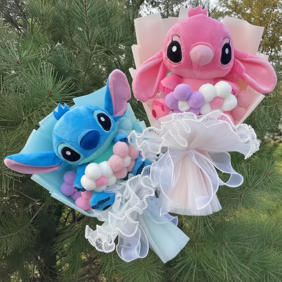 Plush Stitch Flower Bouquet | Cute Plush Gift Bouquet • Valentines Gif ...